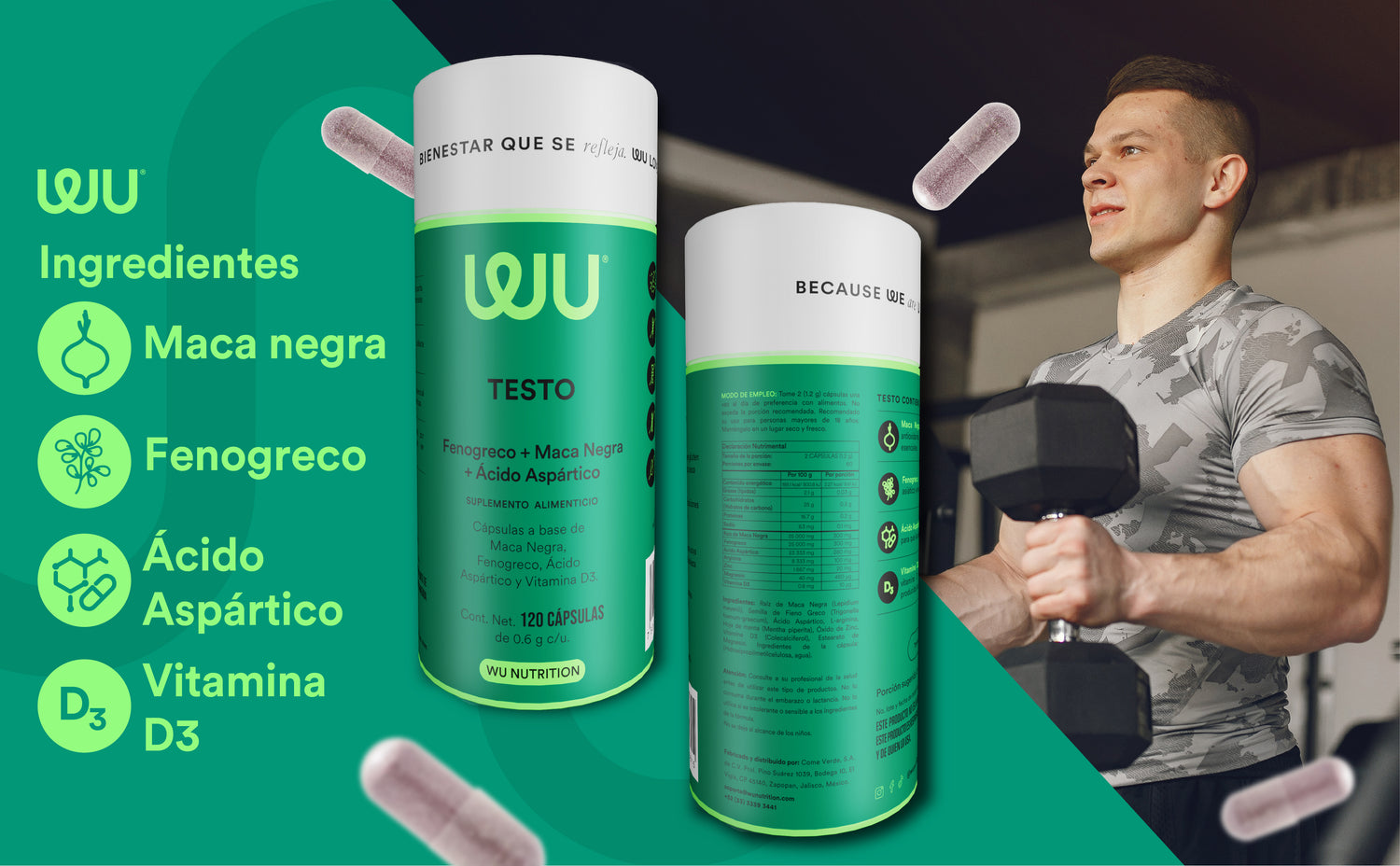 TESTO - Precursor de Testosterona • Maca • Fenogreco • Ácido Aspártico ...